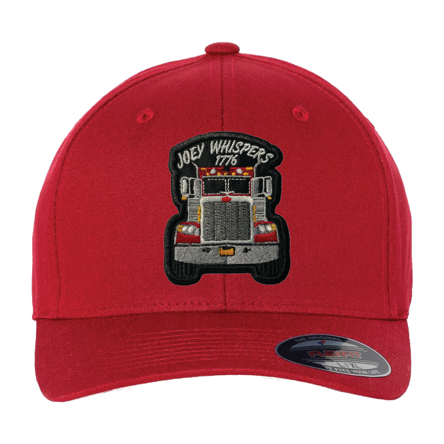 Joey Whispers 1776 Hat With Logo Patch And American Flag FlexFit Cap